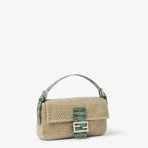 Fendi Baguette® 26424 Two-tone Beaded Mesh Bag